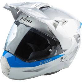 Klim X1 Alpha Carbon Grey Blue Full Face Adventure Helmet - Chromeburner