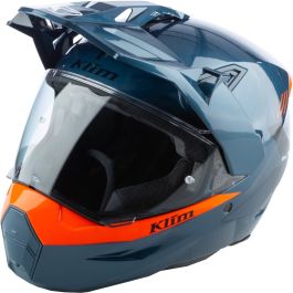 Klim X1 Alpha Carbon Blue Orange Full Face Adventure Helmet - Chromeburner