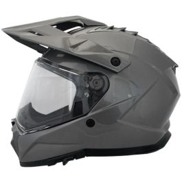 APEX AT300 Solid Grey Full Face Adventure Helmet - Chromeburner