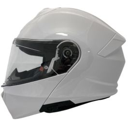 APEX MI100 Solid White Modular Helmet - Chromeburner
