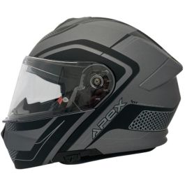 APEX MI100 Porto Black Grey Modular Helmet - Chromeburner