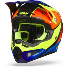 FLY Racing Formula Carbon Prime Helmet Hi-Vis Blue Red - Chromeburner