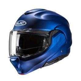 HJC F100 Solid Blue Modular Helmet - Chromeburner