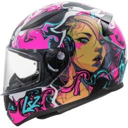 LS2 FF353 Rapid II Cyberg Morado Cyan 06 Casco Integral - Chromeburner