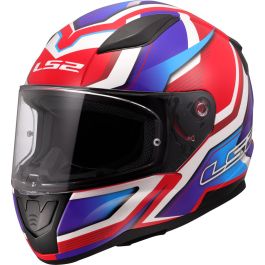 LS2 FF353 Rapid II Flitz White Blue Red 06 Full Face Helmet - Chromeburner