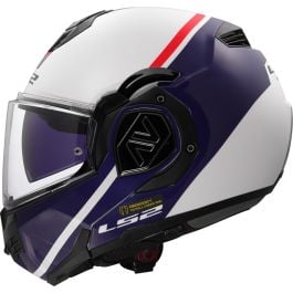 LS2 FF906 Advant Swipe White Blue 06 Modular Helmet - Chromeburner