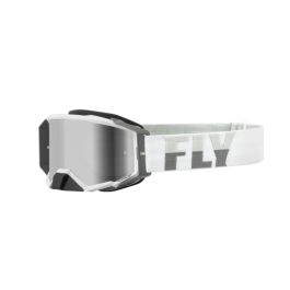 FLY Racing Zone Pro Goggle White Grey W Silver Mirroroke Lens ...