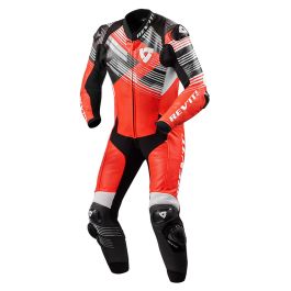 REV'IT! One Piece Suit Apex Neon Red White - Chromeburner