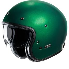 Hjc V31 Green Deep Green Open Face Helmets - Chromeburner