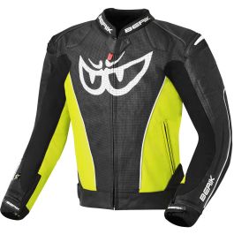 Berik Street Black Yellow Leather Motorcycle Jacket - Chromeburner