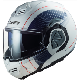 LS2 FF906 Advant Cooper White Blue Modular Helmet - Chromeburner
