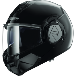 LS2 FF906 Advant Solid Gloss Black Modular Helmet - Chromeburner