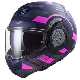 LS2 FF906 Advant Velum Matt Blue Fluo Pink Modular Helmet - Chromeburner