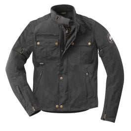Merlin Barton II Black Waxed Motorcycle Jacket - Chromeburner