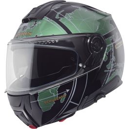Schuberth C5 Globe Black Green Modular Helmet - Chromeburner