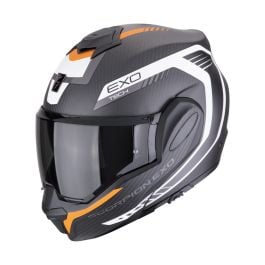 Scorpion EXO-Tech Evo Carbon Cosy Schwarz Orange Klapphelm - Chromeburner