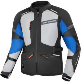 SHIMA Alpha Waterproof Black Grey Blue Textile Motorcycle Jacket ...