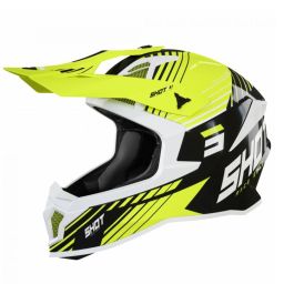 SHOT Helmet Lite Fury Black Neon Yellow White Glossy - Chromeburner