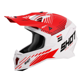 Shot Helmet Lite Fury White Red Glossy - Chromeburner