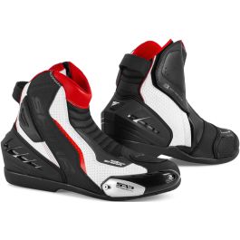 SHIMA SX-6 Perforated Black White Red Motorcycle Boots - Chromeburner