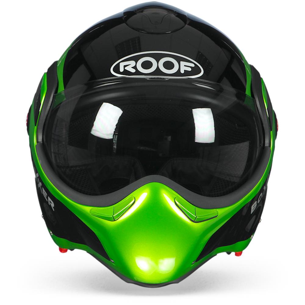 ROOF BoXXer Fuzo Black Green Modular Helmet - Chromeburner